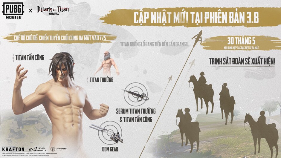 PUBG Mobile "bắc cầu" với Attack on Titan! - Tin Game - Vietgame.asia